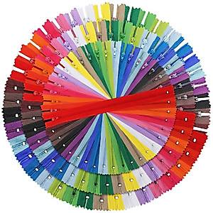 Outuxed Zippers 120pcs 7.8 Inches 12 Inches 16 Inches Mixed Nylon Coil Zippers Colorful Sewing Zippers for Tailor Sewing Crafts, 20 Assorted Colors