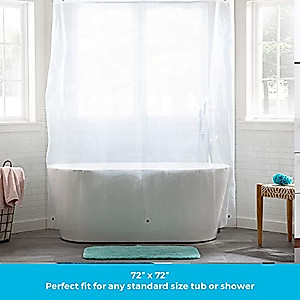 Linenspa Clear 4G Shower Curtain Liner – PEVA Waterproof Vinyl – 72 x 72 Inch Standard Shower Liner - Dorm Room Essentials