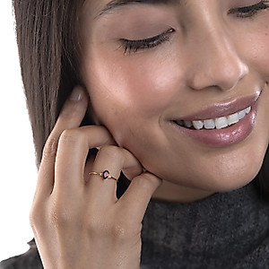 GEMISTRY Dew 14k Gold over Sterling Silver Garnet Gemstone Stackable Pear Ring