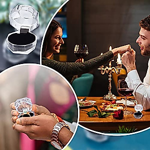 CHGCRAFT 40Pcs Black Clear Plastic Ring Boxes Crystal Earrings Jewelry Storage Boxes Display Organizer Case with Foam Insert for Wedding Proposal Valentine's Day, 1.5×1.5 Inch