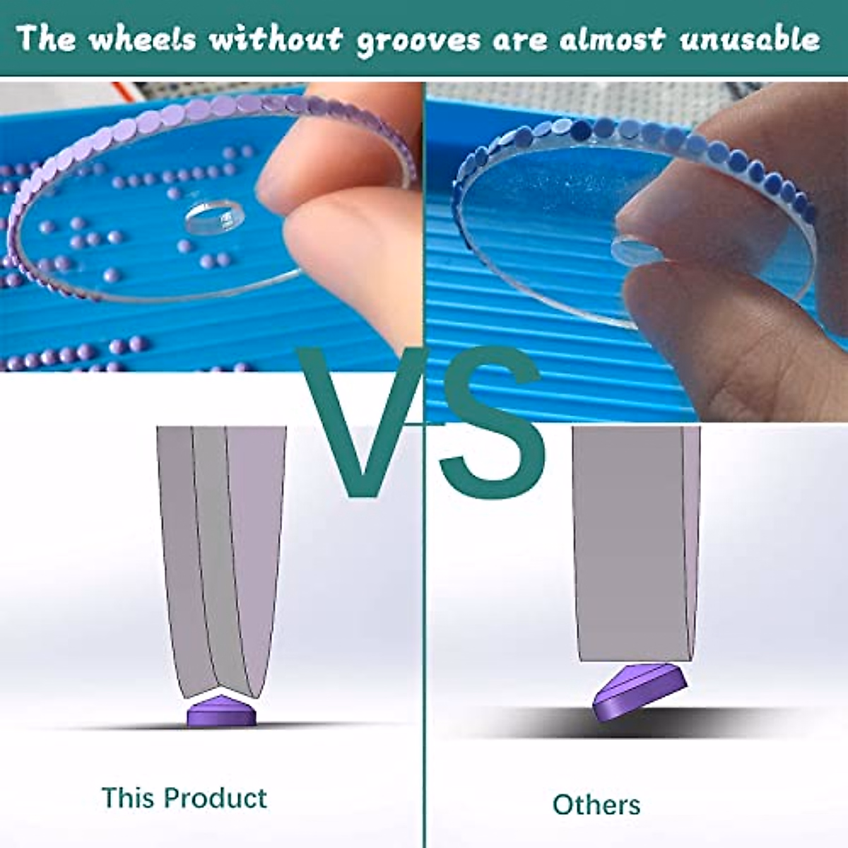 Diamond Painting Wheel Tools with Groove,New Type of Gem Art Pen,Accessories That can Make Jewel Art Faster and neater,Both Square and Round Drills are Suitable,Dimond Art Supplies Kits. … (Gold)