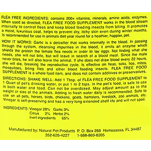 Flea-Free Pure Organic Food Supplement and Natural Pet Products , 32 Ounce