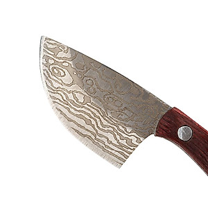 PUOSUO EDC Multi-Function Keyring Mini Pocket Knife Keychain Stainless Steel Necklace Knife-Damascus Pattern (A)