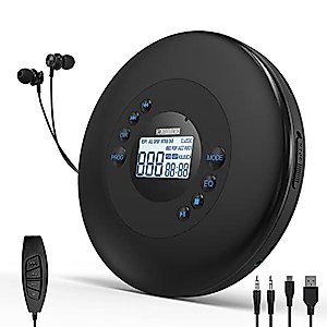CD Player Portable Rechargeable Portable CD Player for Car and Travel Walkman CD Player with Headphone and Anti-Skip/Shockproof Personal CD Player Discman Kpop Music Compact CD Players with AUX Cable