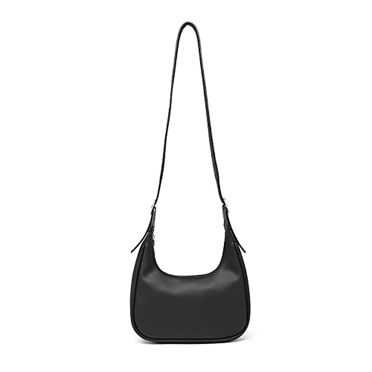 WuliTown Shoulder Bags for Women,Cute Hobo Tote Handbag Mini Clutch Purse,Crossbody bag with Zipper Closure (Black)