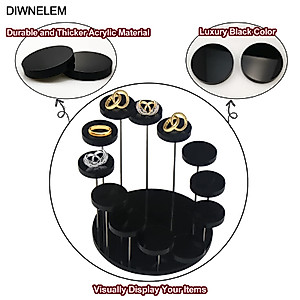 DIWNELEM Round Acrylic Jewelry Stand Acrylic Display Riser Stands Dessert Tower Display Tower for Watch,Jewelry,Rings,Earrings,Mini Figurines (Black,12Tier)