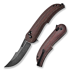 Cohesion Pocket Knives & Folding Knives - D2 Steel Blade Micarta Handle Reversible Pocket Clip, EDC Knife for Camping
