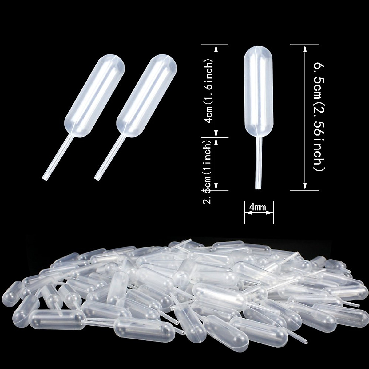 TOMNK 350pcs 4ml Plastic Pipettes Squeeze Transfer Pipettes Suitable for Chocolate, Cupcakes, Strawberries