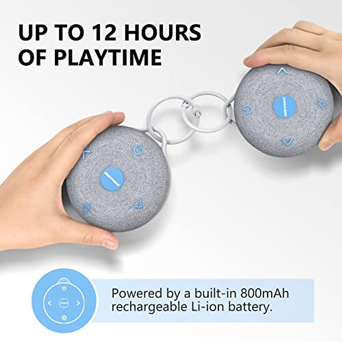 Portable White Noise Machine Baby with 17 Soothing Sounds | 8 Night Lights | USB Rechargeable | Travel Size for Sleeping & On The Go - Nursery Babies Kids