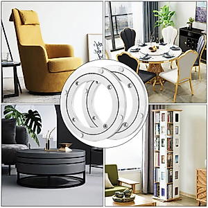 2pcs 5.5inch Aluminium Alloy Lazy Susan Turntable Bearings, Round Rotating Bearing Turntable Base, 360 Degree Rotating Swivel Plate Lazy Susan Hardware for Kitchen Dining Table, 110lbs Capacity