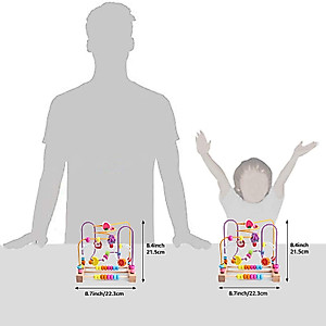 Lewo Bead Maze Wooden Baby Toddler Toys Roller Coaster Abacus Preschool Educational Toys Birthday Gifts for Toddlers Kids Boys Girls