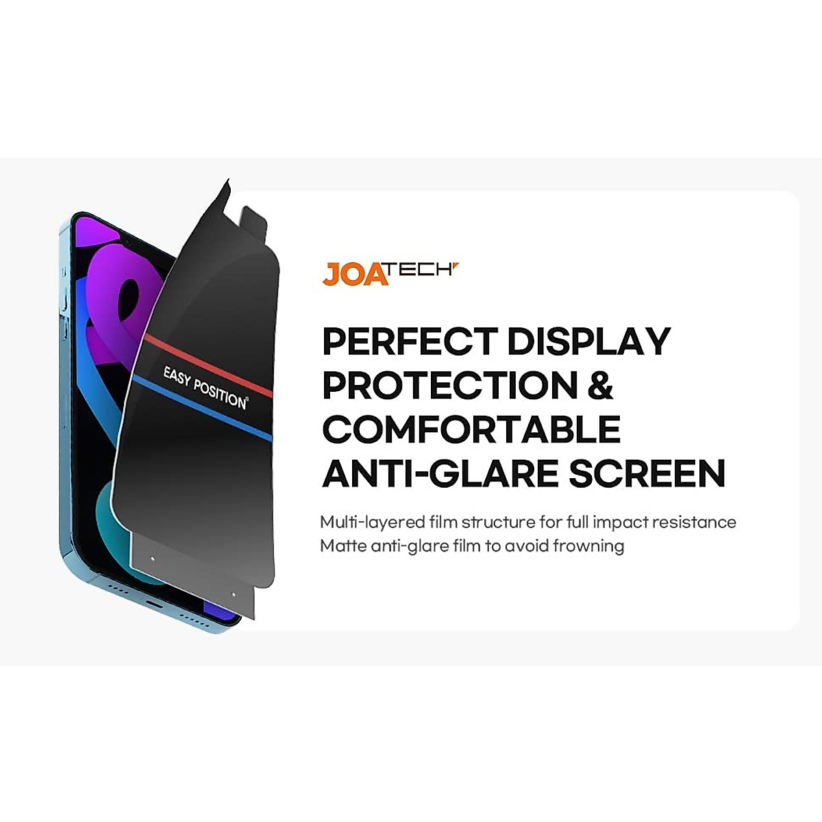 EASY POSITION Screen Protector Film (3-Pack) for iPhone 13 mini, [Matte] Anti Glare, Perfect Touch, Easy Installation with Guide tool