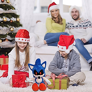 sh Toys 14.6 Inch Evil Dark Sonic.exe Plush Toy, Blood Dark Sonic Stuffed Plush Doll, Gift for Kid Adult and Game Sonic Fans (Sonic exe)