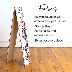 Headwaters Studio Growth Chart for Wall - Height Chart for Kids, Wall Hanging Growth Chart, Baby Nursery Height Measurement, Kids Growth Chart Wall, Growth Chart - Floral -Multicolor-63" x6.7"
