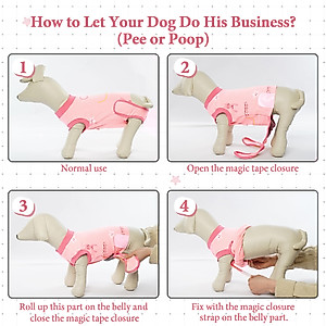 IDOMIK Dog Surgery Recovery Suit, Soft Comfortable Surgical Recovery Dog Onesie, Post Spay Neuter Recovery Shirt for Small Large Dogs, Cone Alternative After Surgery Anti Licking Wounds,Blue Stripe,L