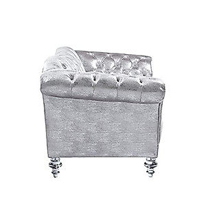 ACME Furniture Dixie Loveseat, Metallic Silver