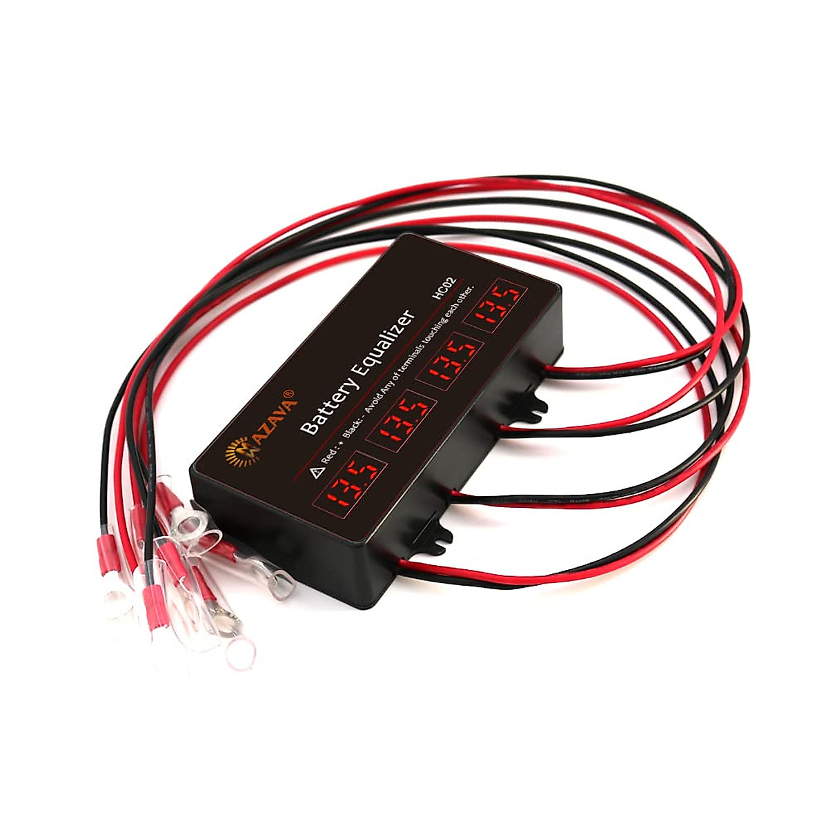 Mazava HC02 LED Tube Display Battery Equalizer Voltage Regulator 4pcs Batteries Active Balancer 4S Connected in Series for 48V Battery System Solar Power System Extend Battery Life