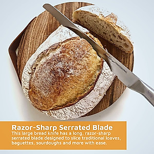 Jean-Patrique Chopaholic Stainless Steel Bread Knife - Single Forged Ergonomic Design Kitchen Cookware Bakeware | 9 Inch