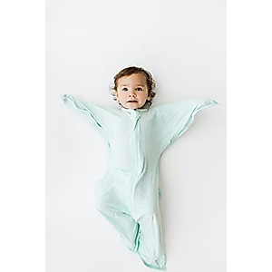 Transition Swaddle - Baby Wearable Blanket - Baby Sleep Sack with 2-Way Zipper - 95% Bamboo Viscose Fiber/5% Spandex - TOG 0.5 - Cozy Sleep Wrap designed by a pediatric (Soft Mint, Medium 6-12 Month)