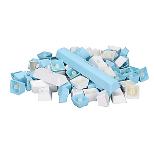 104 Keys PBT Keycap, Double Shot Translucent Keycaps, Not Easy to Fade, Wear Resistant and Oil Resistant, for 61/64/ 87/104 Mechanical Gaming Keyboard(Blue)