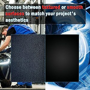 ABS Plastic Sheet 1/8 Inch Thick 24" x 36" (2-Pack)，Black Rigid Moldable Panel with Different Surfaces (Textured Front & Smooth Back) 0.125" Thick for Structural Parts and DIY Home Decor, etc.