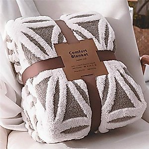 LOMAO Sherpa Fleece Blanket Fuzzy Soft Bed Blanket Dual Sided Throw Blanket fit Couch Sofa (Grey,51x63)