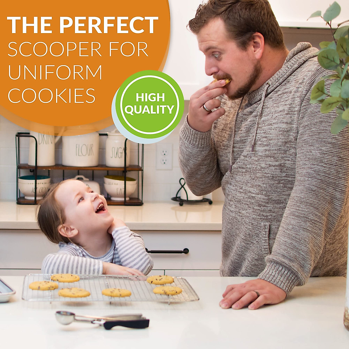 Cookie Bundle - Spring Chef 10”x15” Stainless Steel Cooling Rack, Aluminum Baking Pan & Cookie Scoop