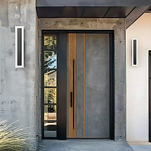 LamQee Long Outdoor Wall Lights Modern Exterior Lighting Fixtures for House, LED Linear Outdoor Wall Sconces Lighting for Porch Patio Garage Door Yard Indoor, Waterproof 3000K, 15.8 Inch