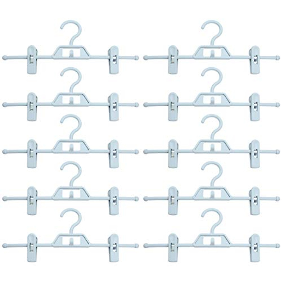 10Pcs Pants Storage Hanger Pants Hangers Plastic Skirt Hangers with Clips Space Saving Trouser Clips Hanger for Pants Skirts Clothes Slacks Clothes Drying Rack Blue Anti- Slip Hanger