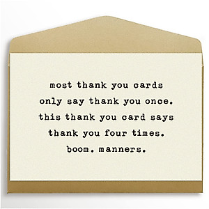 Funny Thank You Card, Sarcastic Gratitude Greeting Card, Humorous Appreciation Card, Most Thank You Cards Say Thank You Once