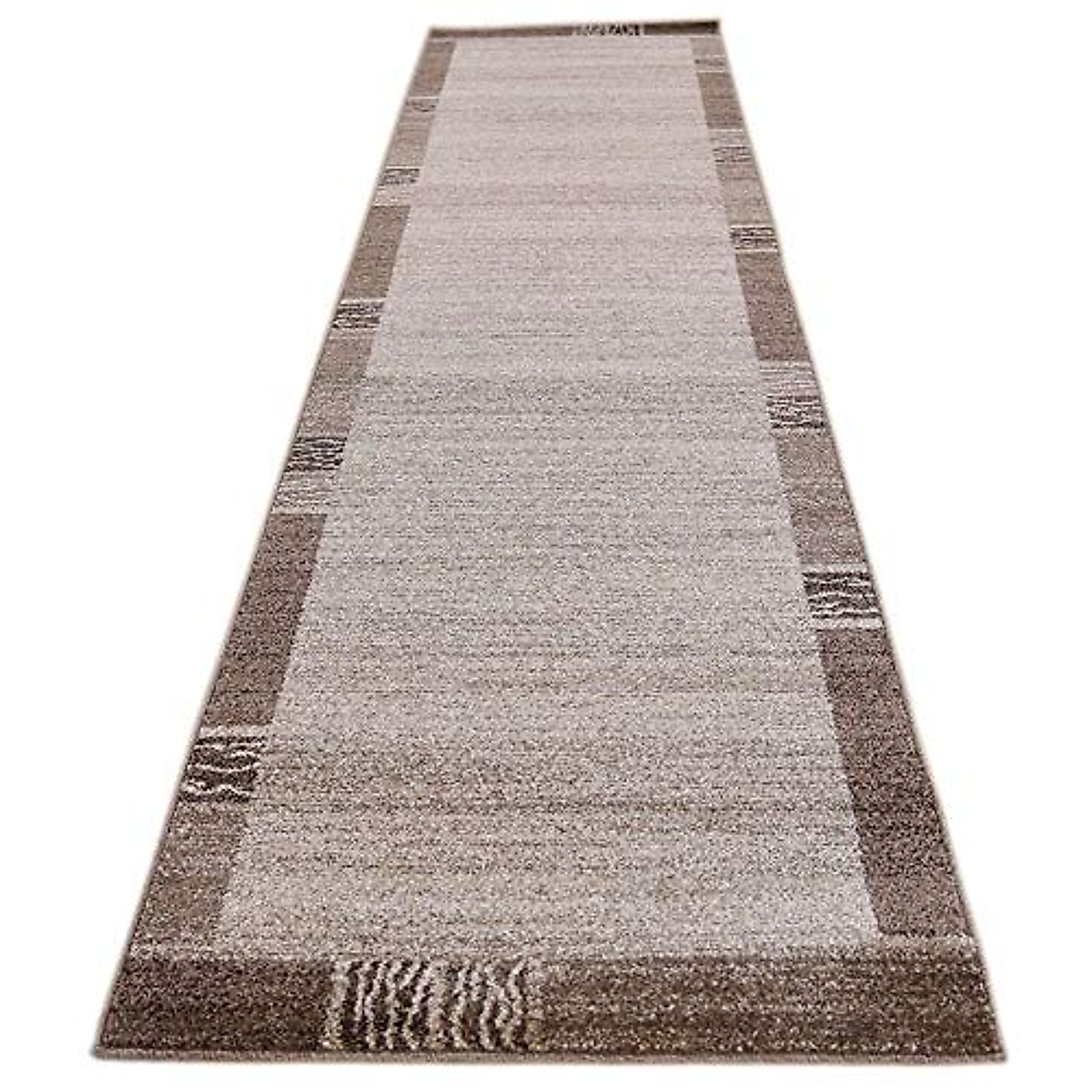 Unique Loom Del Mar Collection Area Rug - Sarah (2' 7" x 10' Runner, Dark Beige/ Brown)