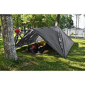 KALINCO 10X10FT/10X15FT,Tent Tarp,Picnic Mat Camping Tarp Tent Hammock Tarp, pu Waterproof Camping tarp Tent Rain Fly Picnic Mat Survival Shelter Sunshade（Gray）