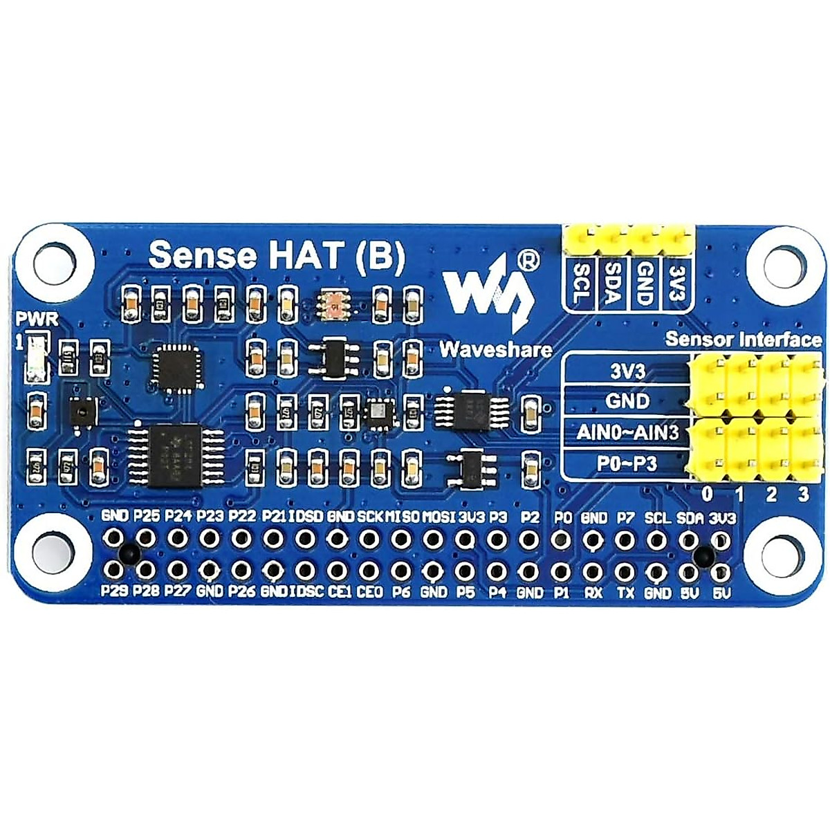 Waveshare Sense HAT (B) for Raspberry Pi Onboard Multi Powerful Sensors Supports External Sensors