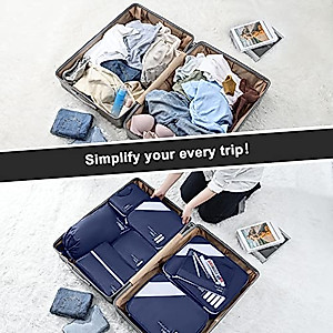 DIMJ Packing Cubes, Durable Packing Cubes for Travel, Lightweight Travel Cubes (Navy Blue, 8 Pack)