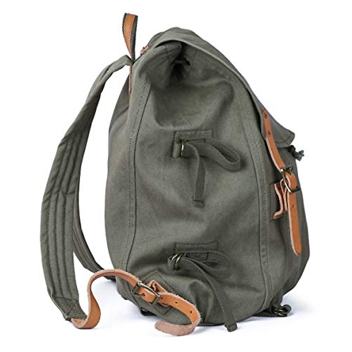 Gootium Canvas Backpack - Vintage Military Rucksack Travel Dayack, Green