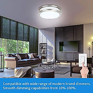 Drosbey 65W LED Flush Mount Ceiling Light Fixture, 16 inch Light Fixtures Ceiling for Bedroom, Kitchen, Bathroom, Office, Garage, Super Bright 6500 Lumens, Daylight White 5000K