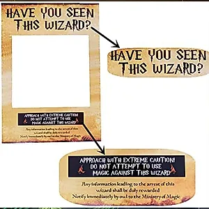LaVenty Have You Seen This Wizard Photo Booth Prop Wizard Inspired Photo Booth Frame Photo Booth Props for Wizard Theme Party Decorations