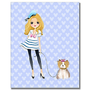 Disney Girls Art Prints - Girl'S Room Wall Decor Photos - Set Of 4 (8 Inches X 10 Inches)