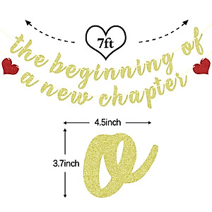The Beginning of a New Chapter Banner, for Happy Graduation/Congrats Grad/Farewell/Moving Away/Job Change/House Warming/Happy Retirement Party Decorations
