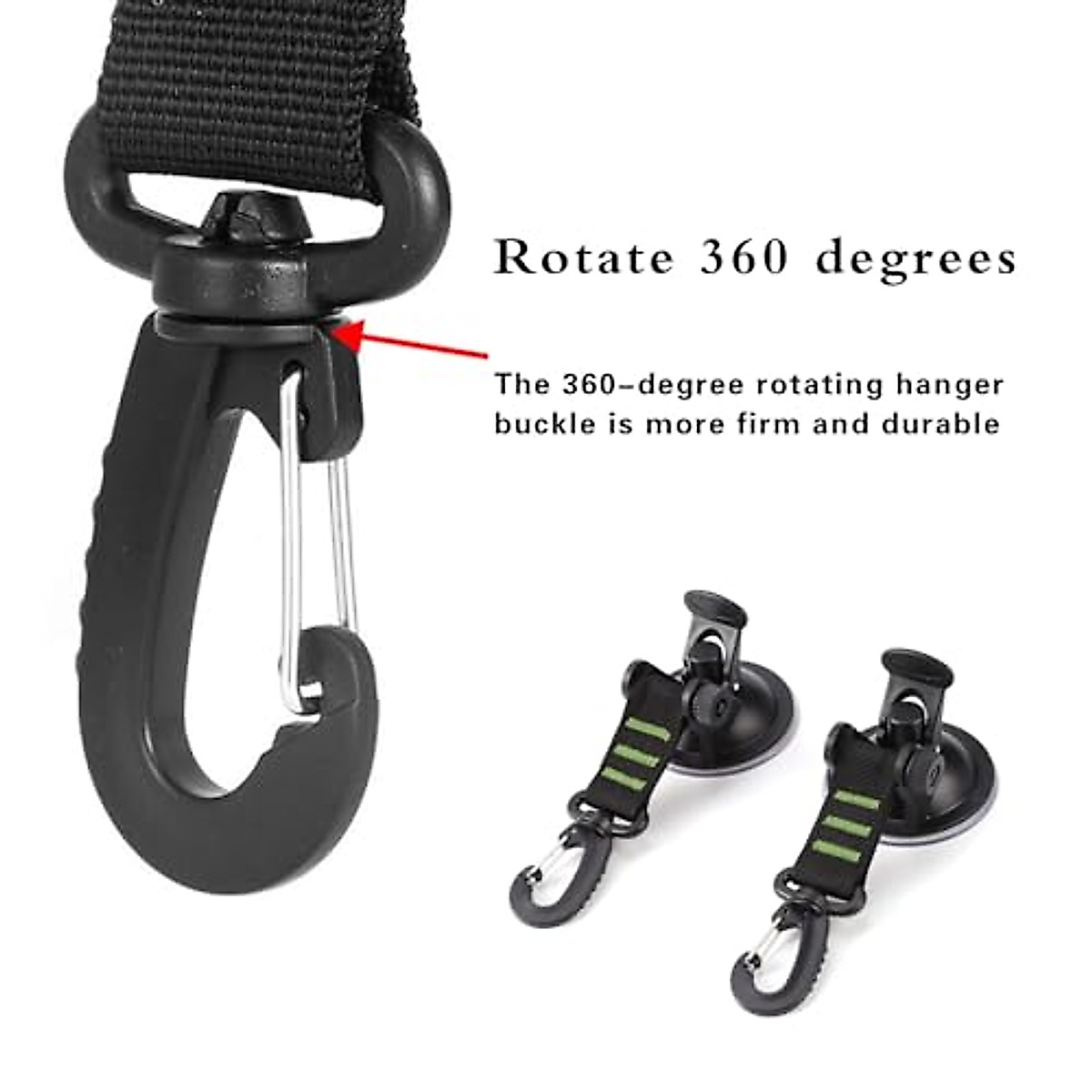 Crynod Pack-4 Heavy Duty Suction Cup Hooks, 7.0 Inches x 2.7 Inches Tent Hooks, Automobile Camping Tie Down Tarp Accessories, Universal for Most Cars, Trucks and Vans (Green)