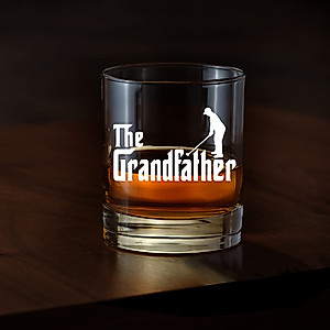 AGMDESIGN, The Grandfather Whiskey Glasses, Fathers Day Gift for Golf lovers,Him, Husband, Brother, Dad,Grandpa, Pregnancy Reveal Gift for New Grandfathers