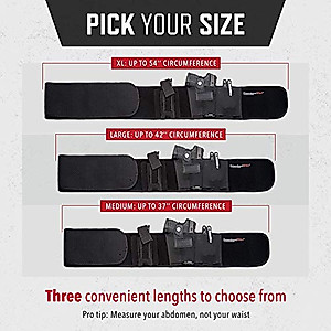 Belly Band Gun Holsters by ComfortTac, Belly Band Pistol Holster for Men & Women by, Belt Fits Smith and Wesson, Ruger, Shield, Glock - Firearm Accessories for Most Pistols and Revolvers