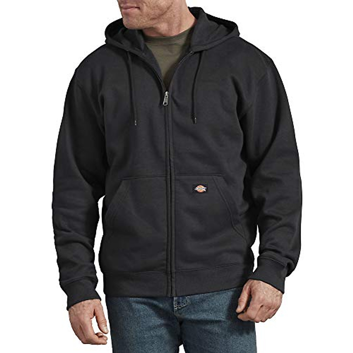 Dickies mens Full Zip Hoodie Fleece Jacket, Dark Heather, X-Large US
