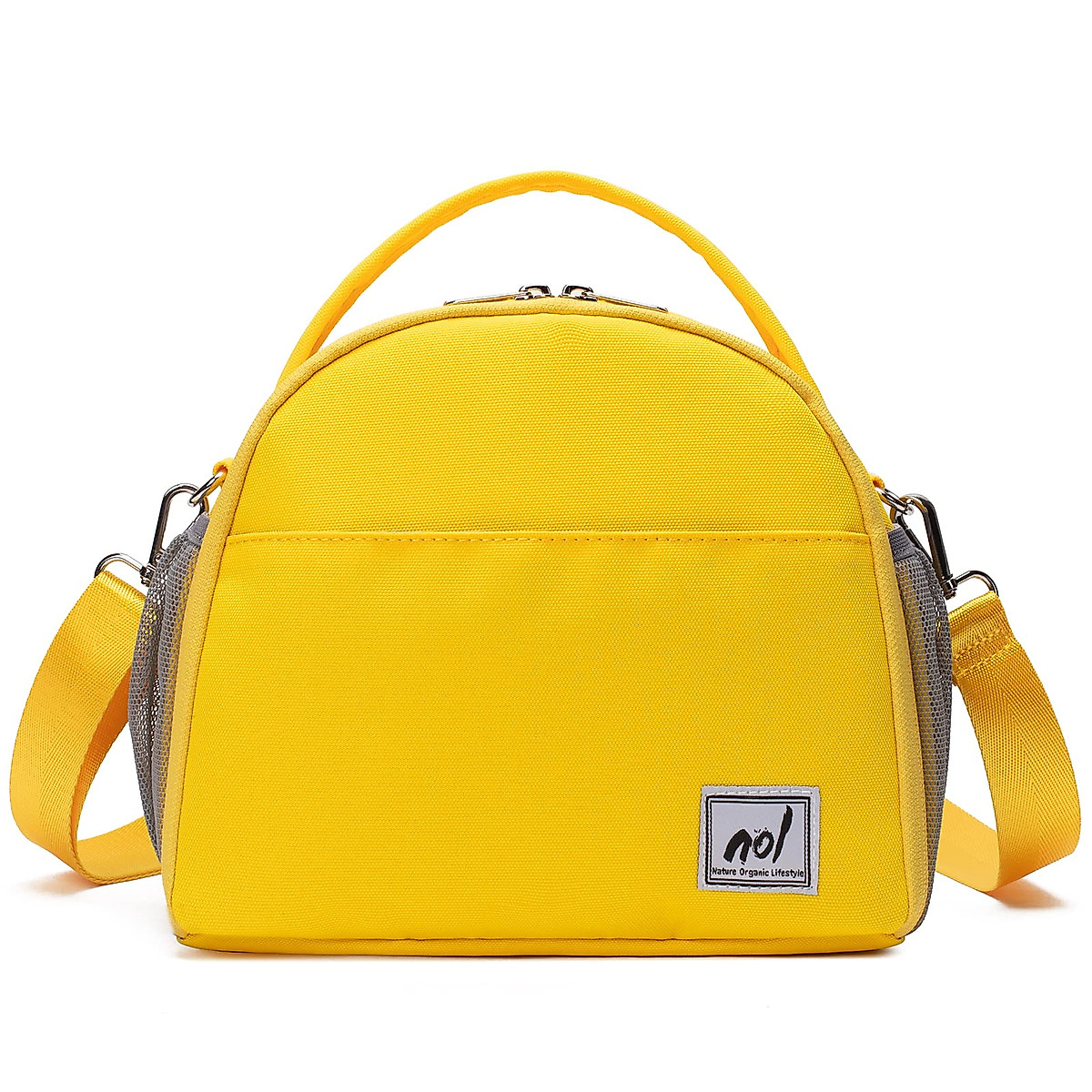 Lunch Bag Insulated Cooler Bag for Women Nylon Waterproof Lightweight Lunch Box Organiser (Yellow)