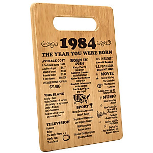Henghere 40th Birthday Gifts for Women or Men, Happy 40 Year Old Birthday Gifts, 40th Birthday Present, Vintage 1984 40th Birthday Decorations - Cutting Board