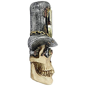 Design Toscano Steampunk Mad Hatter Skull Sculptural Wall Clock