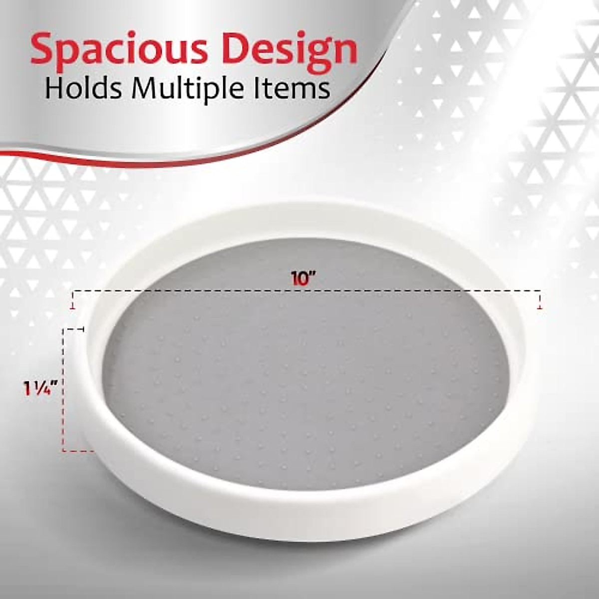 Lazy Susan Turntable 2 Pack, Non Skid Large Lazy Susan Turntable for Cabinet and Refrigerator, Plastic Rotating Turn Table, 10 Inch - by RamPro