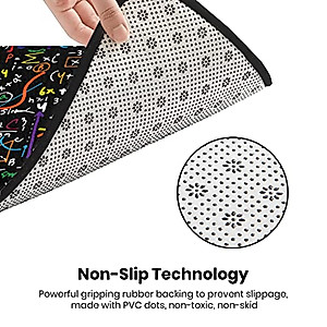 Non Slip Large Area Rugs Durable Thick Floor Mat Doormats Black Math Linear Mathematics Education Pattern Printed Floor Pad Rugs Living Room Bedroom Carpet Standing Mat Home Decor 60"x40"
