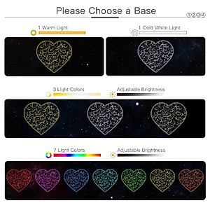 ALBK Custom Star Map - Personalized Star Constellation Map with Light Art Print Acrylic Plaque Led Gift for Special Date Couples Anniversary Engagement Birthday Heart Shape