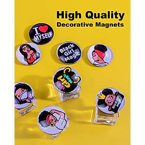 12 Pack Black Girl Magic Refrigerator Magnets-Funny Refrigerator Magnets-Whiteboard Decoration Magnet-Locker Magnets Cute Refrigerator Magnet, Kitchen Classroom and Office